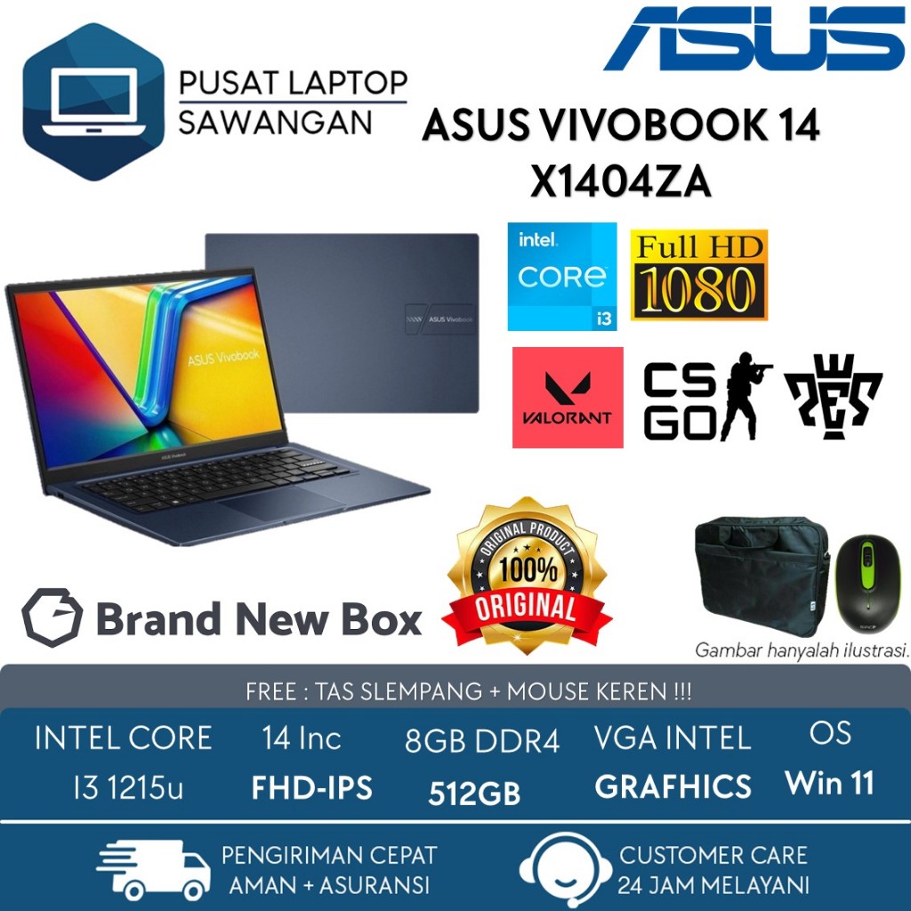 Jual laptop ASUS vivobook 14x 1404za Intel i3 1215U 8GB RAM 512GB 14.0 ...
