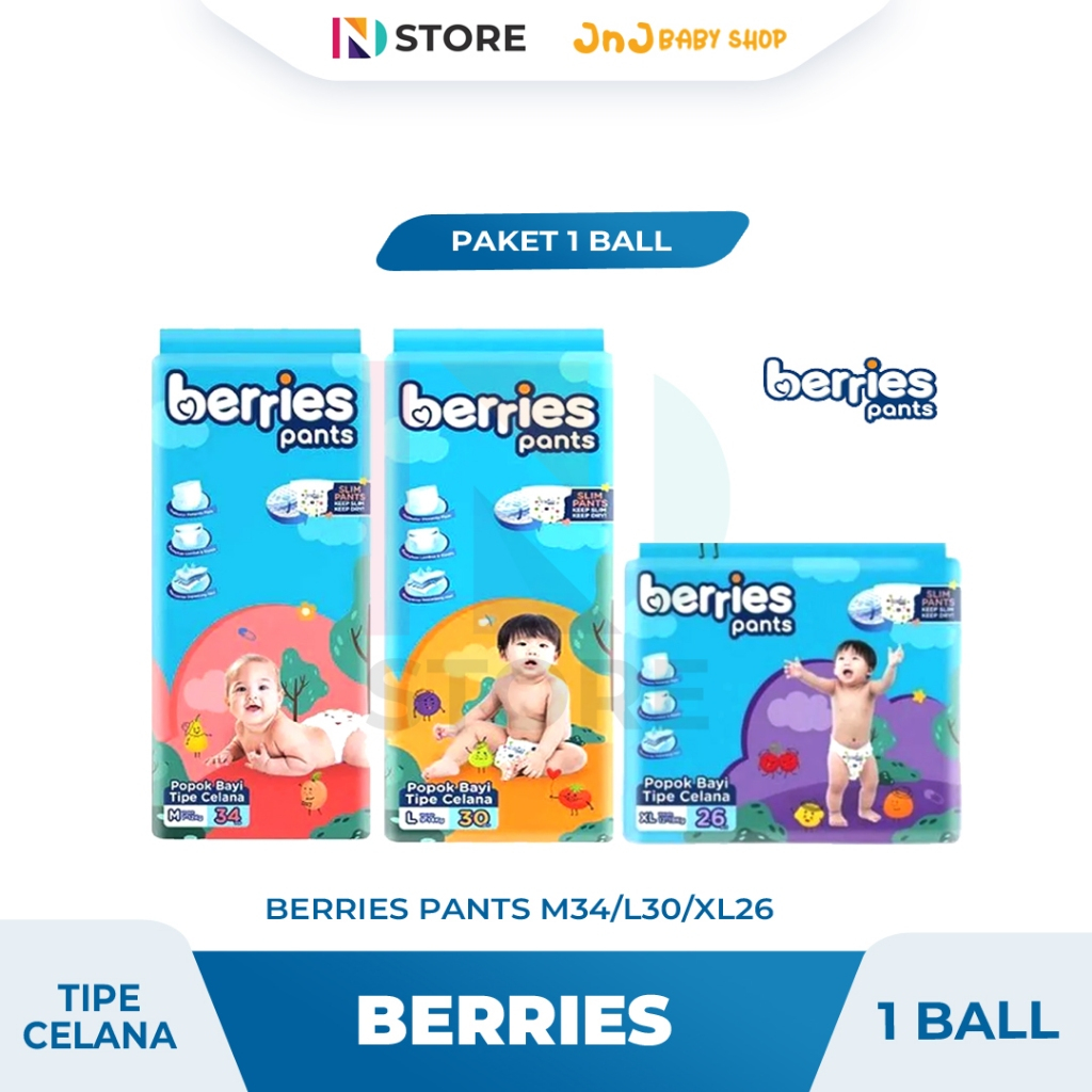 Jual Berries Pants M34/L30/XL26 Tipe Celana 1 Ball/Pack | Shopee Indonesia