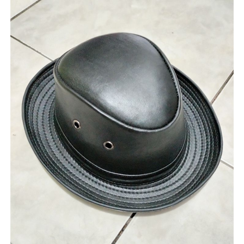 Jual Topi Fedora Kulit Asli Model Laken Koboy Ukuran Lebar Dewasa ...