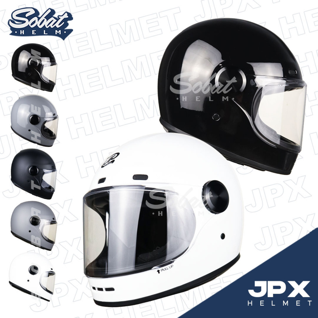 Jual Helm Retro JP ROKR SOLID Helm Full Face SNI | Shopee Indonesia
