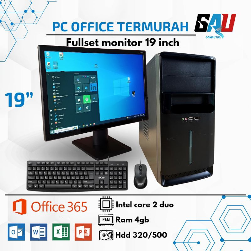Jual OBRAL MURAH PC KOMPUTER FULLSET OFFICE | Shopee Indonesia