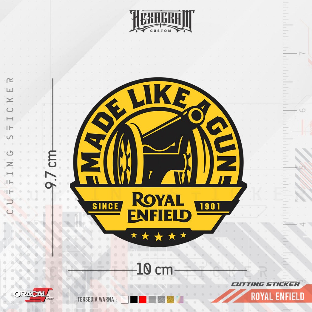 Jual Cutting Sticker Royal Enfield Made Like a Gun | Stiker Cutting ...