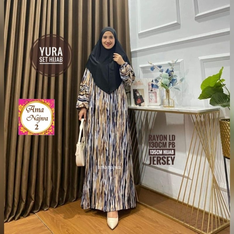 Jual Yura Gamis Wanita Free Hijab ORI by Ama Najwa | Shopee Indonesia