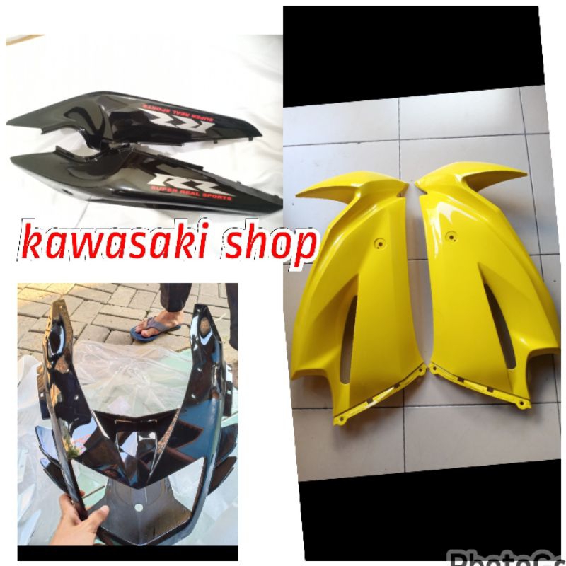 Jual cover fairing sayap body ninja rr new kuning dan body belakang ...