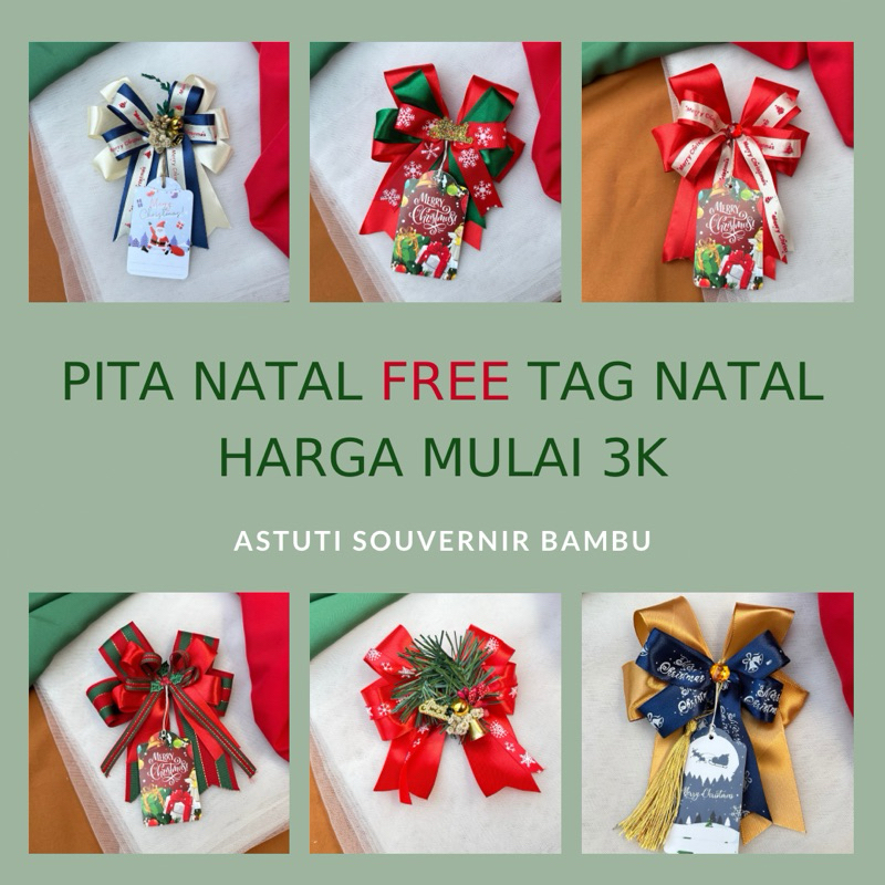 Jual PITA NATAL PREMIUM MURAH SIAP PAKAI 13cm free isi lem dan tali ...