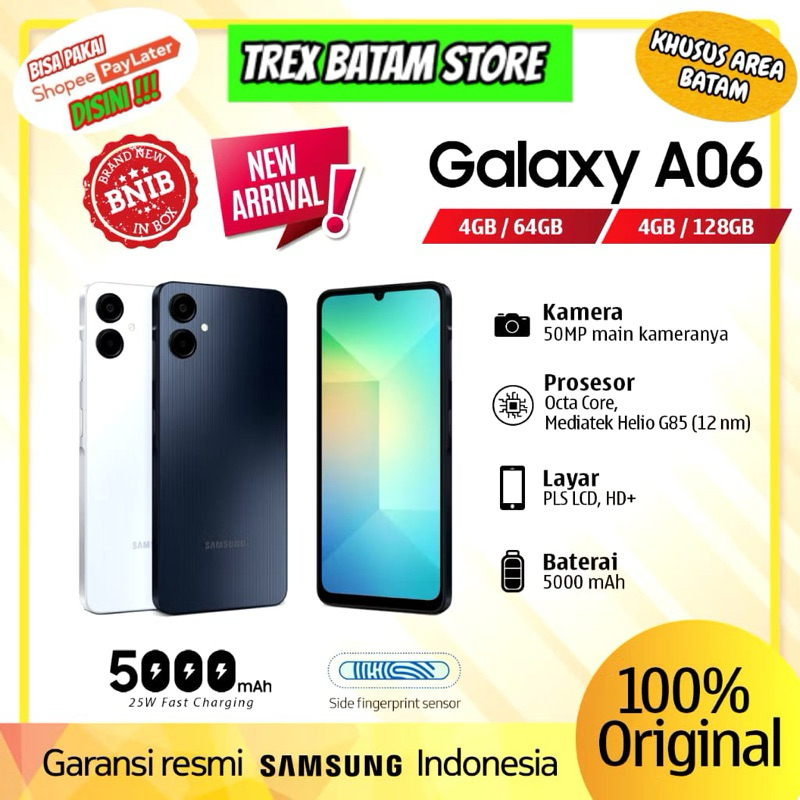 Jual SAMSUNG GALAXY A06 NEW 4/64 4/128 6/128 GB 25W FAST CHARGING ...