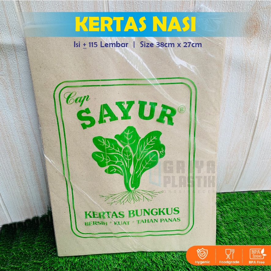 Jual [100 lembar] Kertas Nasi Cap Sayur | Kertas Minyak | Kertas ...
