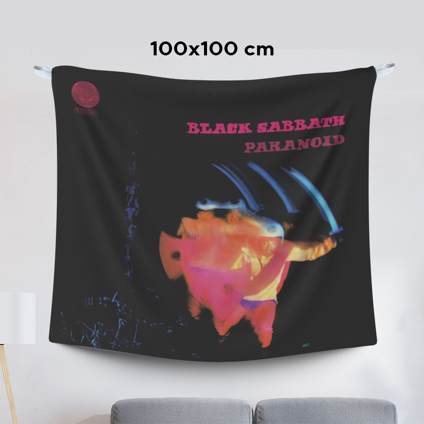 Jual POSTER KAIN TAPESTRY BENDERA Black Sabbath Paranoid album cover ...