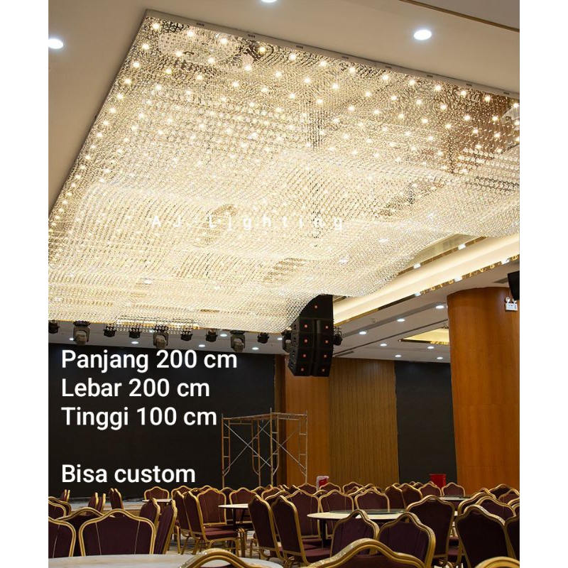 Jual Lampu hias plafon ruang aula lobby hotel Lampu kristal AJ004 ...