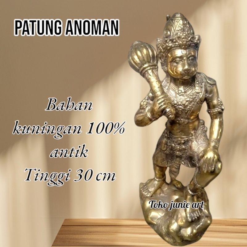 Jual Patung anoman Hanoman Emas Gold dan hitam Kuningan 31 Cm Kode ...