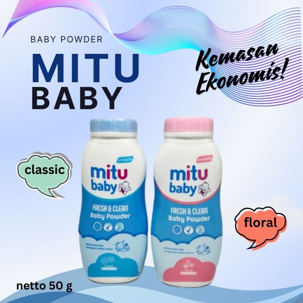 Jual MITU BABY Powder kemasan ekonomis dengan aroma Classic dan Floral ...