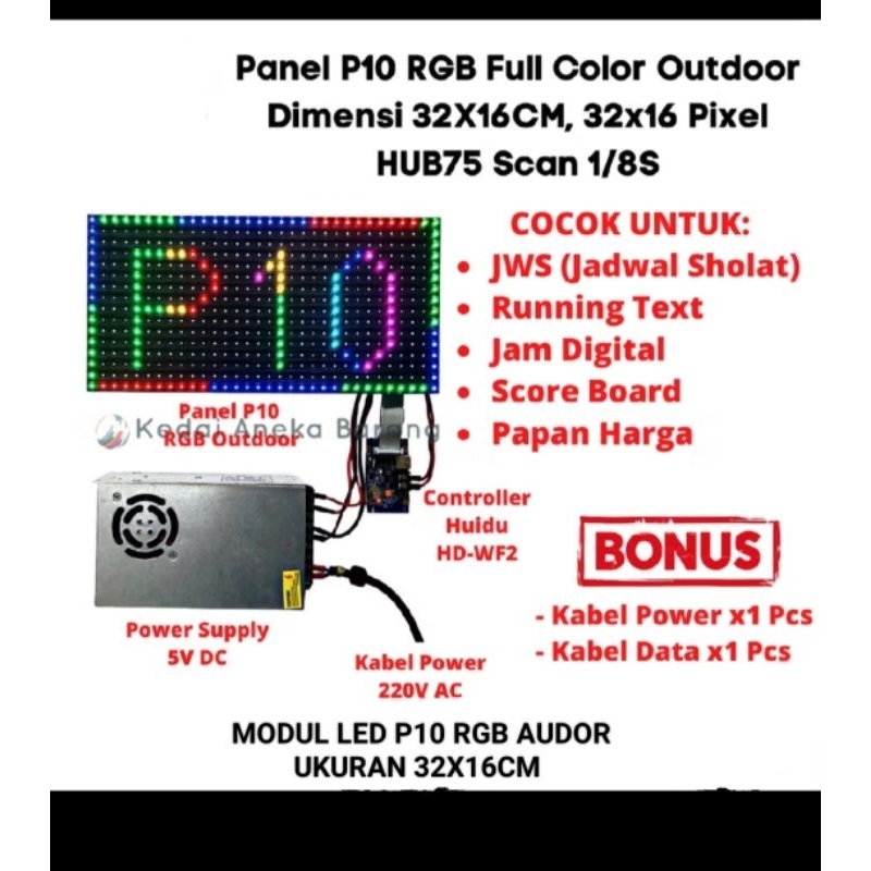 Jual PANEL MODUL LED P10 RGB Full Audorr Secen 1/8 Tipe LED 2727 Ukuran 32X16CM | Shopee Indonesia