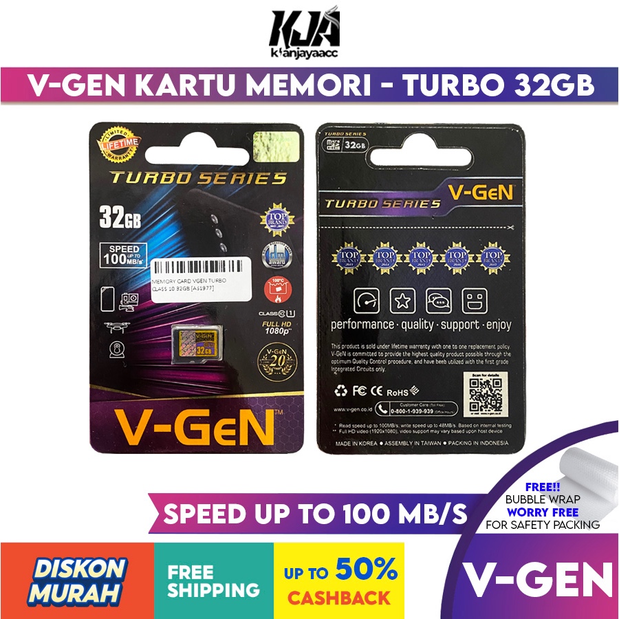 Jual V-GEN Turbo 32 GB - Kartu Memori Microsd Card Vgen 32GB Class 10 ...