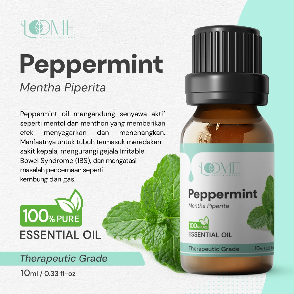 Jual Loome Peppermint Essential Oil / Minyak Aromaterapi 100% Pure / 10mL | Shopee Indonesia