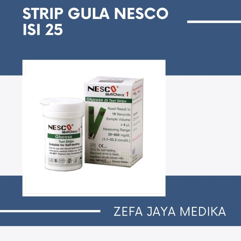 Jual NESCO STRIP GULA DARAH ISI 25 / STRIP GLUCOSE NESCO | Shopee Indonesia