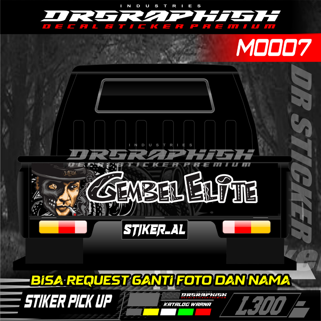 Jual Sticker Pintu Belakang Pick Up L300 GEMBEL ELIT, Mega Carry ...