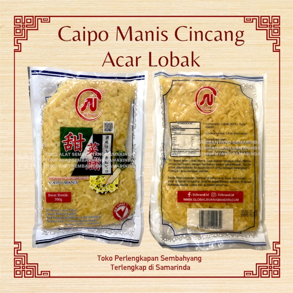 Jual Caipo Manis Cincang Su Brand / Jaipo / Jai po / Acar Lobak 500 gr ...