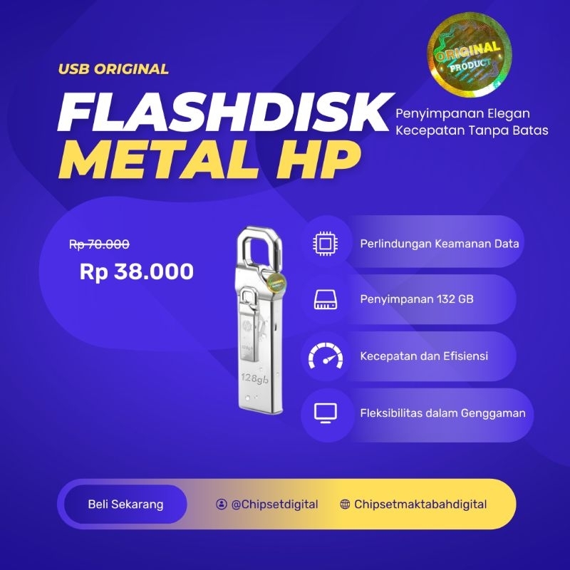 Jual Flashdisk 128 GB kapasitas / USB Metal 128 GB | Shopee Indonesia