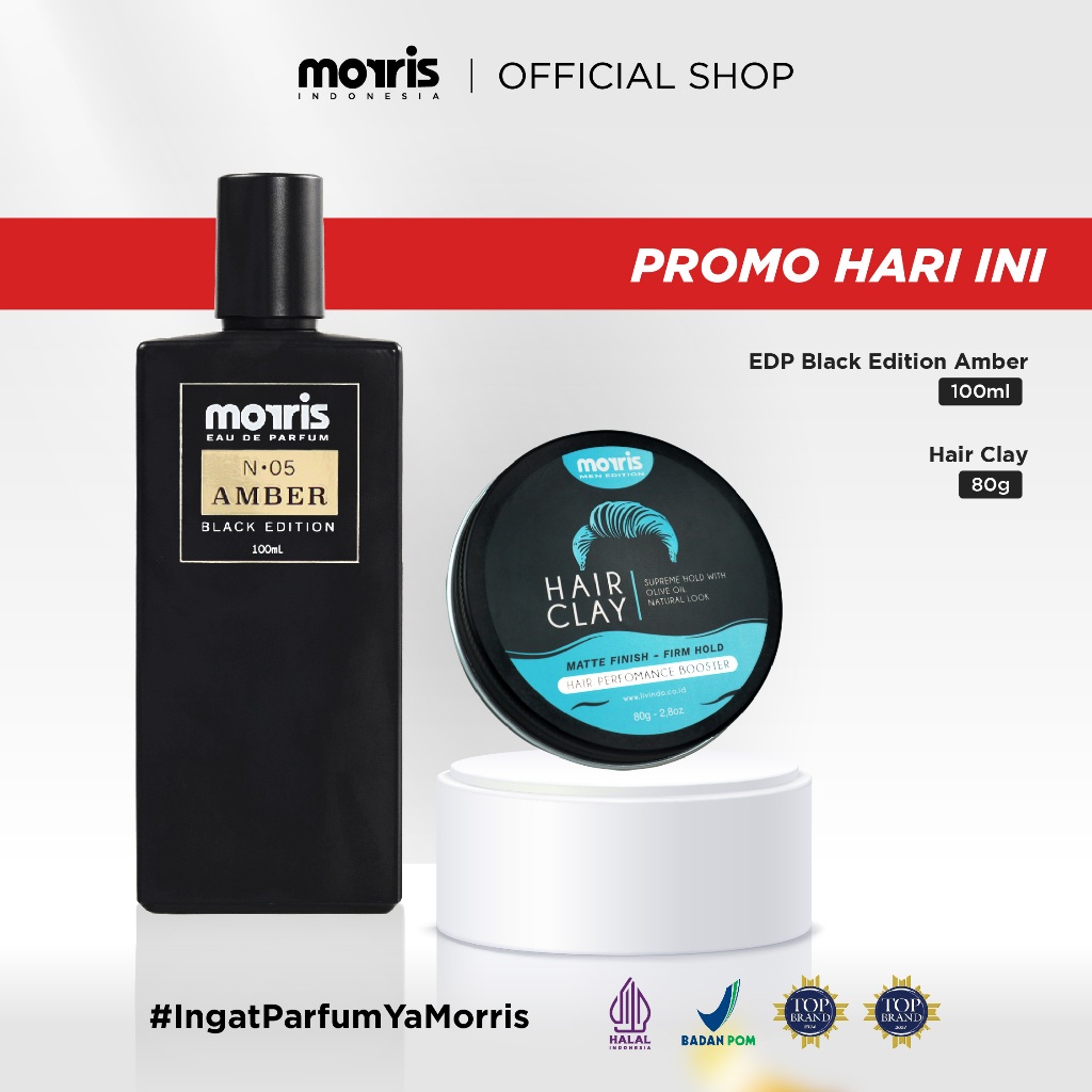 Jual [TWIN PACK SPECIAL] Morris Black Edition X Pomade Hair Clay ...