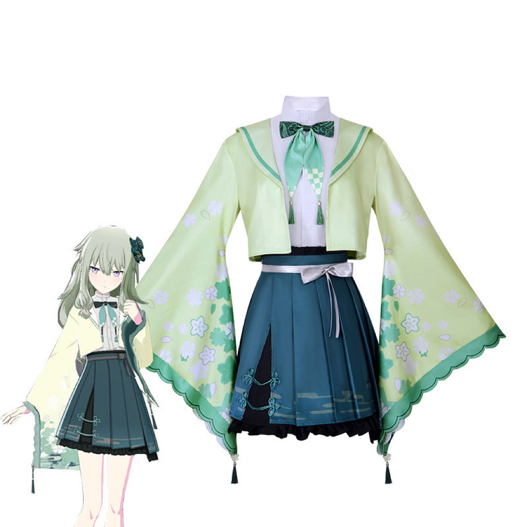 Jual Kusanagi Nene Cosplay Costume Wig Women Cute Top and Skirt Set ...