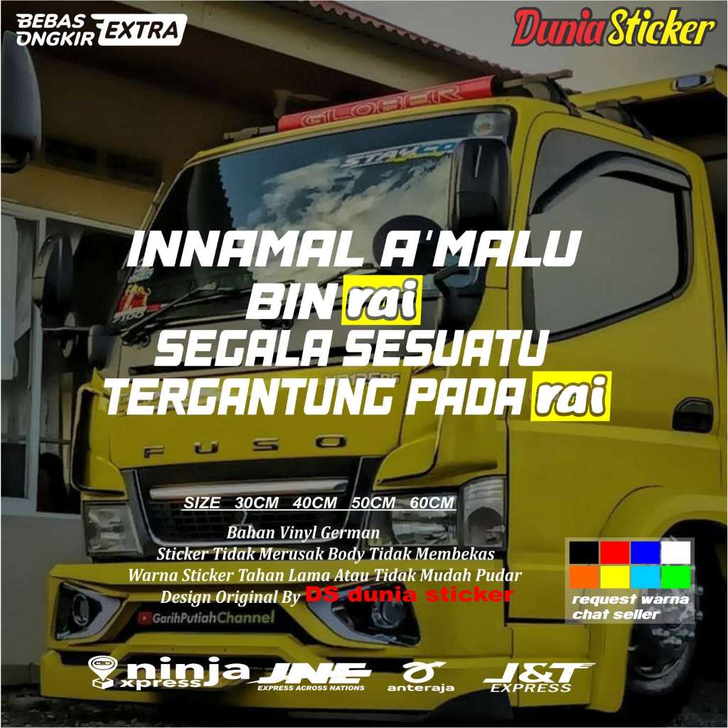 Jual Cutting Stiker Kaca Truk Mobil Canter Pick up L300 Stiker Innamal ...