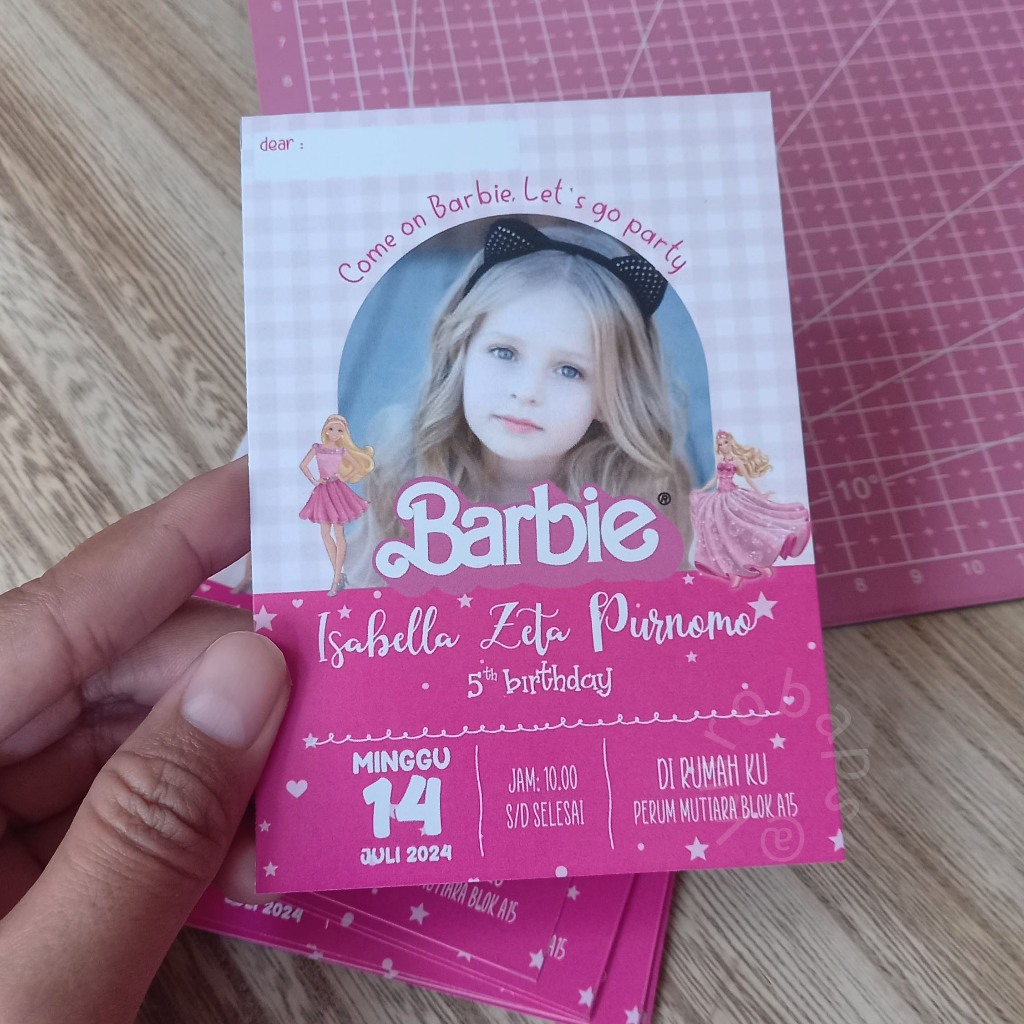 Jual UNDANGAN ULANG TAHUN INVITATION BIRTHDAY BARBIE FOTO ANAK | Shopee ...