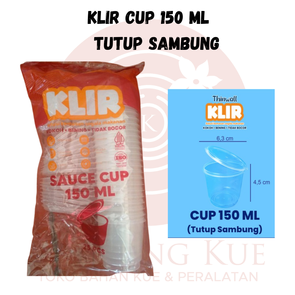 Jual Klir thinwall cup 150 ml/cup pudding 150 ml/Klir thinwall cup ...