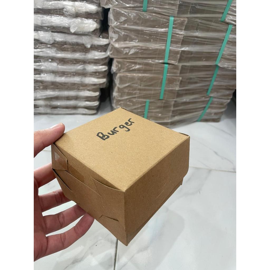 Jual ( ECER 10 PCS ) Dus Burger Box / Dus Burger / Paper Burger Box ...