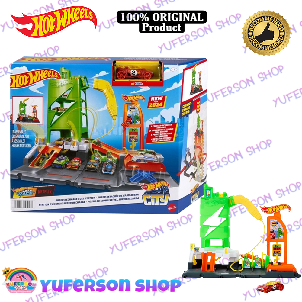 Jual Hot Wheels Hotwheels City Super Recharge Fuel Station Playset ...