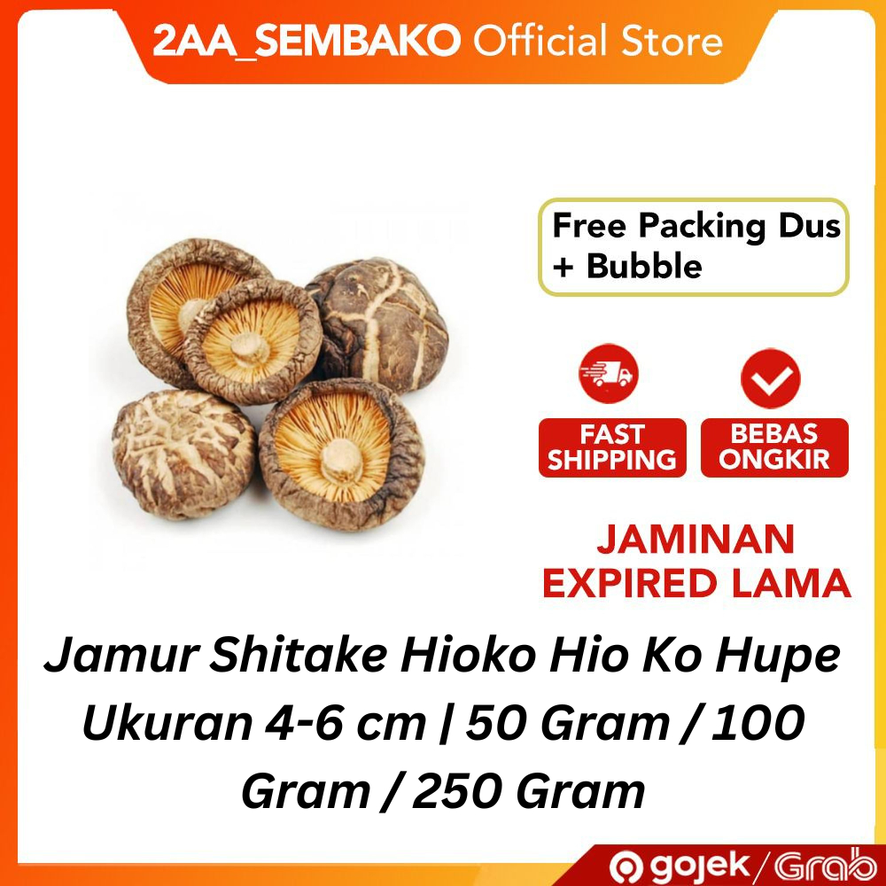 Jual Jamur Shitake Hioko Hio Ko Hupe Ukuran 4-6 cm | 50 Gram / 100 Gram ...