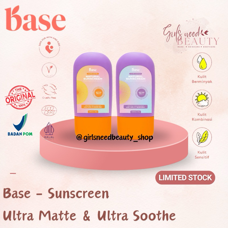 Jual BASE Sunscreen ~ Base Ultra Soothe / Base Ultra Matte Natural ...