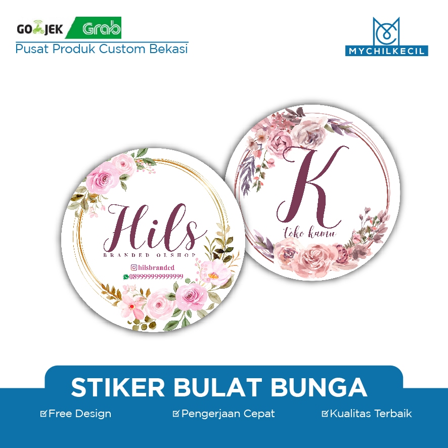 Jual STIKER COOKIES / STIKER BULAT BUNGA / STIKER BUNGA / STIKER LOGO ...