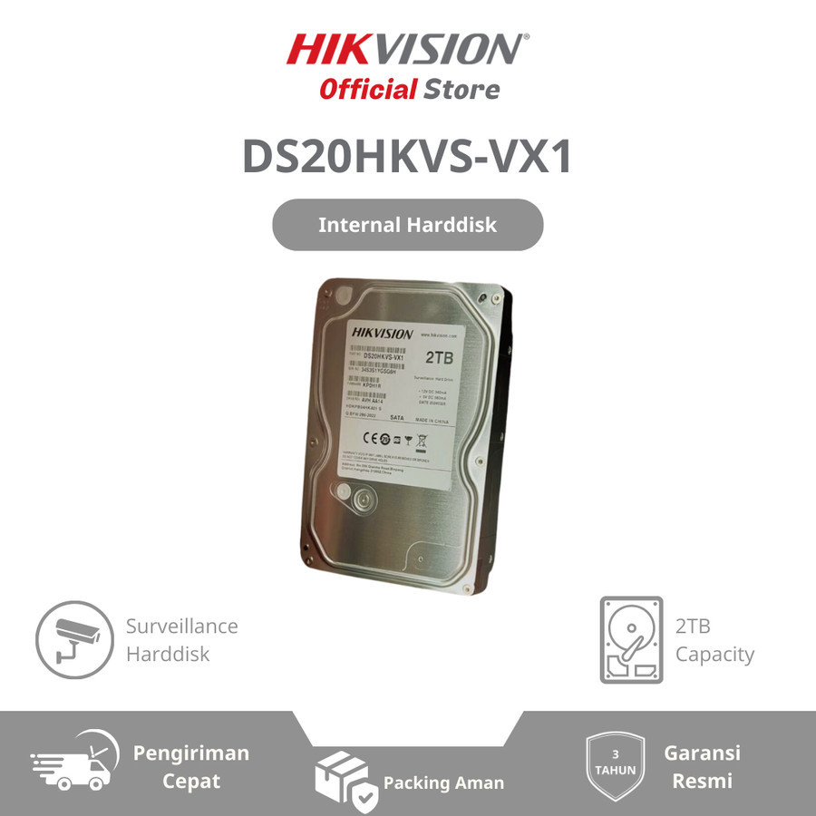 Jual HIKVISION DS20HKVS-VX1 2TB 3.5" SATA SURVEILLANCE HARD DISK HARD ...