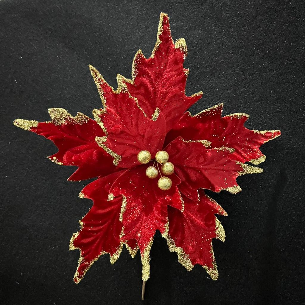 Jual BUNGA Natal Poinsettia kastuba Glitter / HIASAN POHON NATAL ...