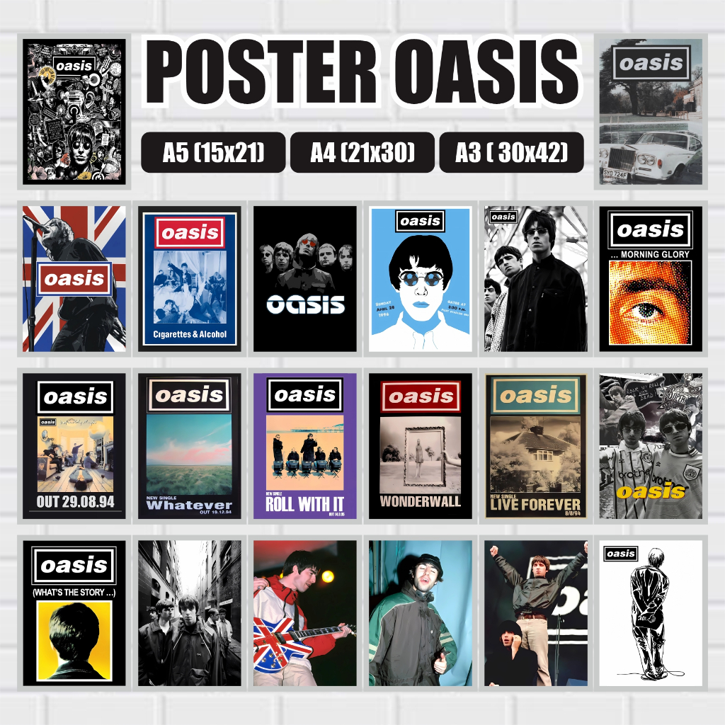 Jual POSTER BAND OASIS 20PCS LENGKAP!! | Shopee Indonesia