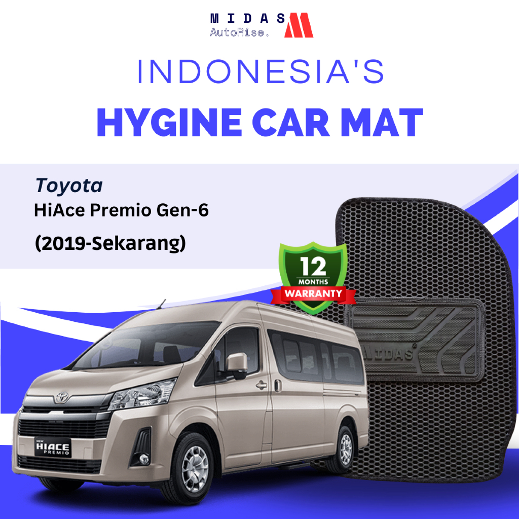 Jual Karpet mobil Midas Toyota Hiace Premio 2019-sekarang 14 Seater Gen ...