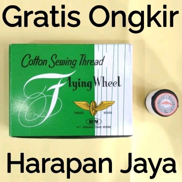 Jual Benang Jahit Putih No. 8 FLYING WHEEL Per Lusin ( ISI 12 PCS ...