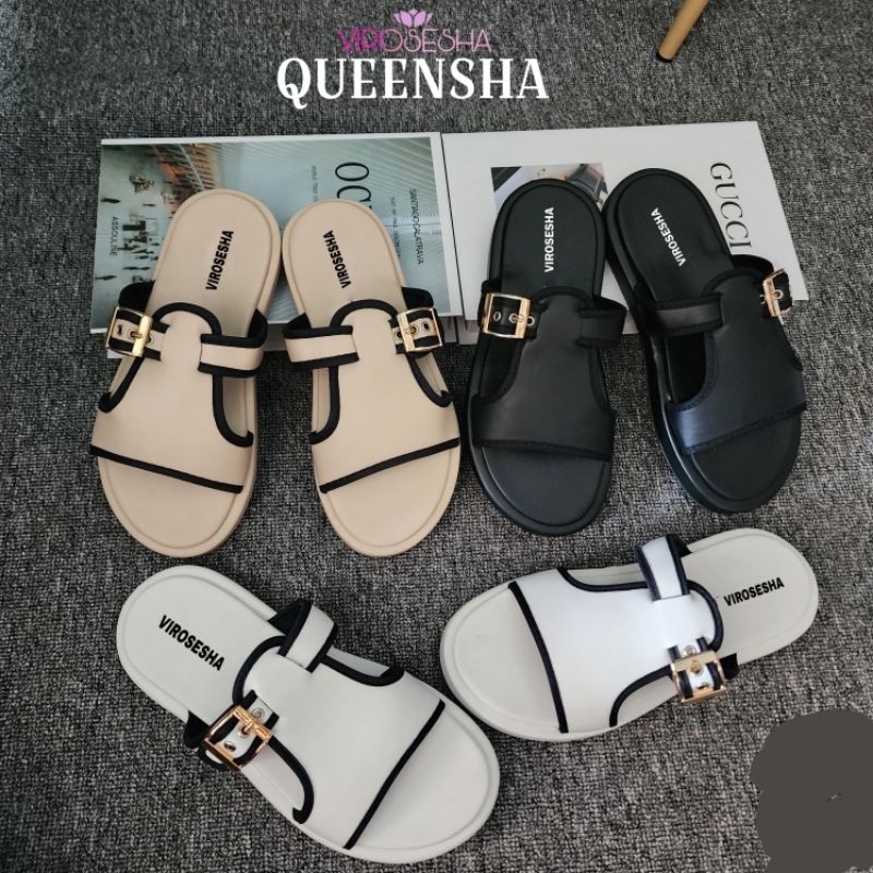 Jual VIROSESHA - QUENSHA sandal slop wanita ringan lucu super elegant ...