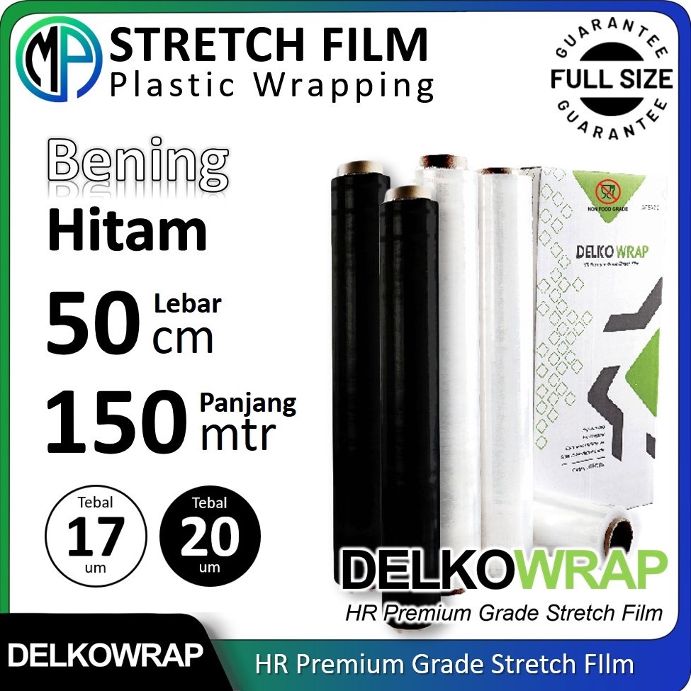 Jual Plastik Wrapping Wrap Barang Stretch Film Bening dan Hitam 5cm x ...