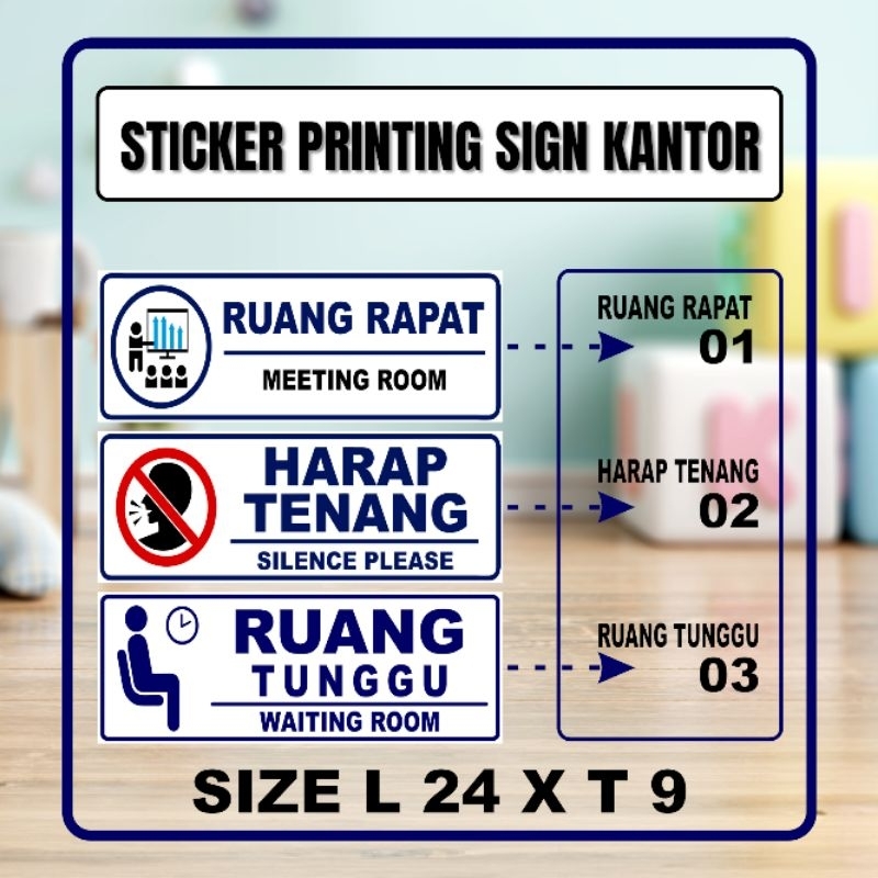 Jual Sticker Stiker Printing Sign Ruang Kerja Per Pcs | Shopee Indonesia