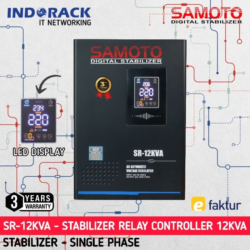 Jual SR-12KVA STABILIZER SAMOTO RELAY CONTROLLER 12KVA AVR STAVOLT ...
