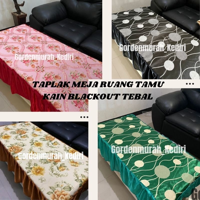 Jual TAPLAK MEJA TAMU AESTHETIC MOTIF BUNGA/ TAPLAK MEJA KAIN BLACKOUT ...