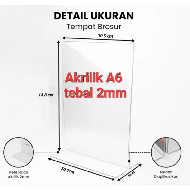 Jual Akrilik Standing T / Tempat Brosur / Tent Holder / Akrilik Display ...