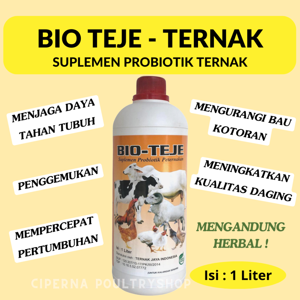 Jual Bio Teje Suplemen Probiotik Hewan Ternak Organik mengandung Herbal ...