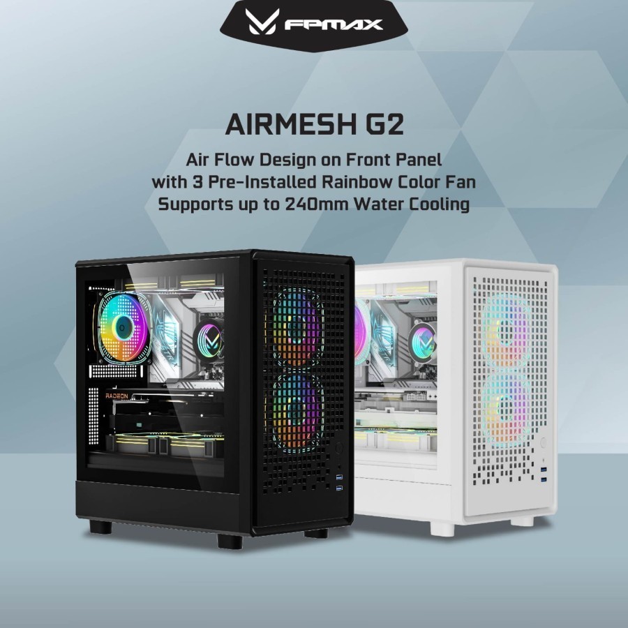 Jual CASING FPMAX AirMesh G2 + 3 Fan RGB - mATX, ITX | Shopee Indonesia