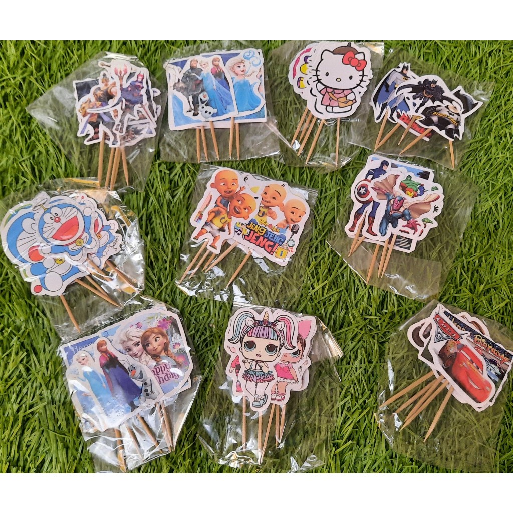 Jual Topper Cake Karakter / Hiasan Kue Ulangtahun Karakter ( 1 Set : 5 ...