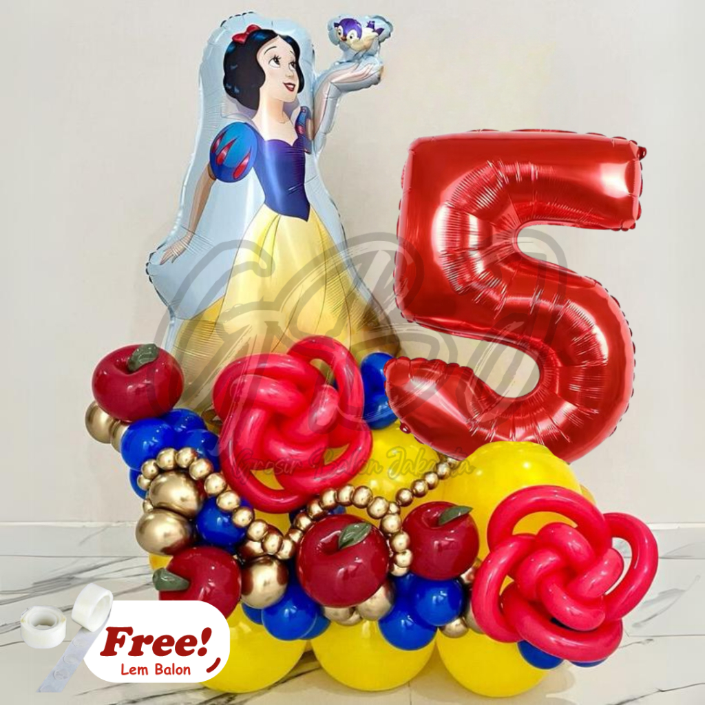 Jual [PAKET PREMIUM] JUMBO Merah Dekorasi Ulang Tahun Tema Snow White ...