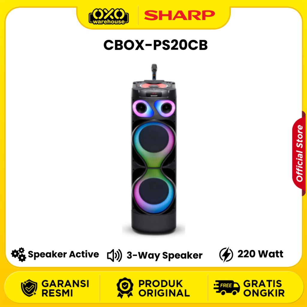Jual Sharp Speaker Aktive 2 Mic Karaoke Input USB & Bluetooth CBOX ...