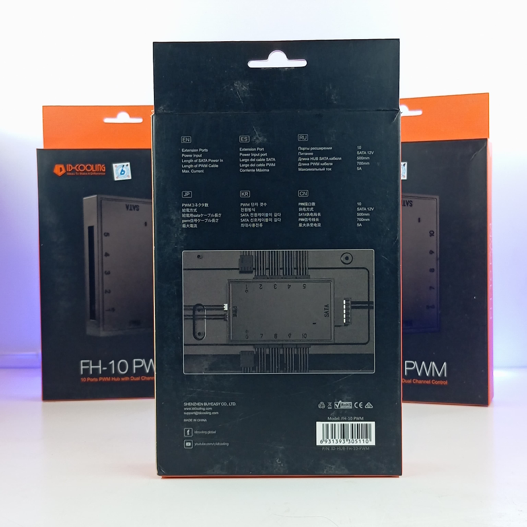 Jual ID COOLING FH-10 PWM 10 ports pwm hub with dual channel control ...