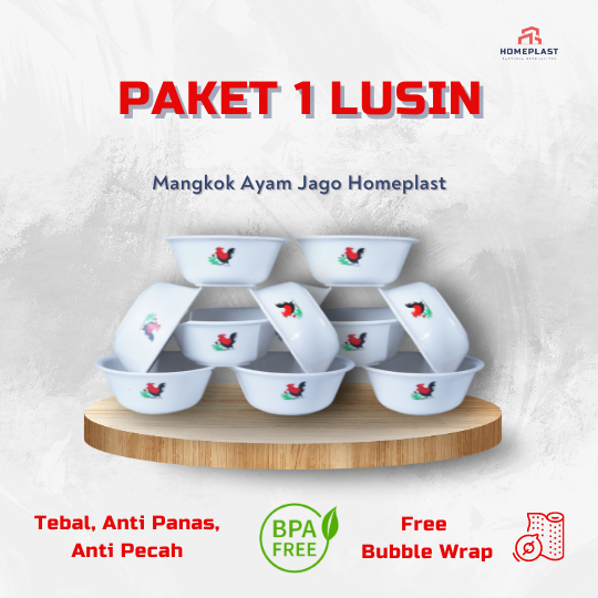 Jual Mangkok Plastik Logo Ayam Jago ( BELI 1 Lusin FREE 3 PCS- RANDOM ...